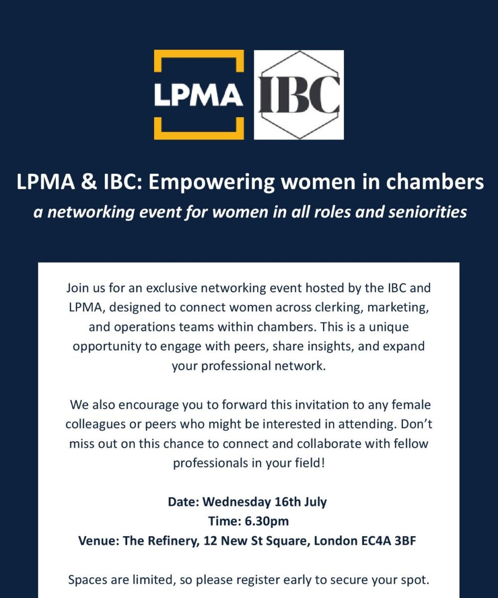 IBC and LPMA Event: Empowering women in chambers – a networking event ...